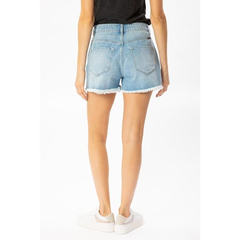 High Rise Distressed Light Wash Denim Jean Shorts SHORTS Elenista